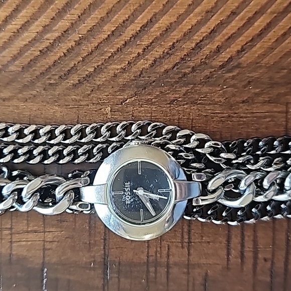Fossil | Accessories | Fossil Analog Watch Metal Chain Band Black And ...